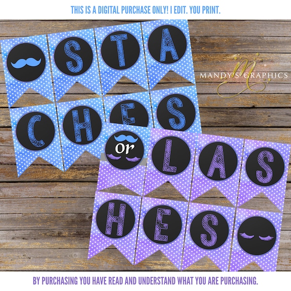 Staches or Lashes Gender Reveal - Etsy