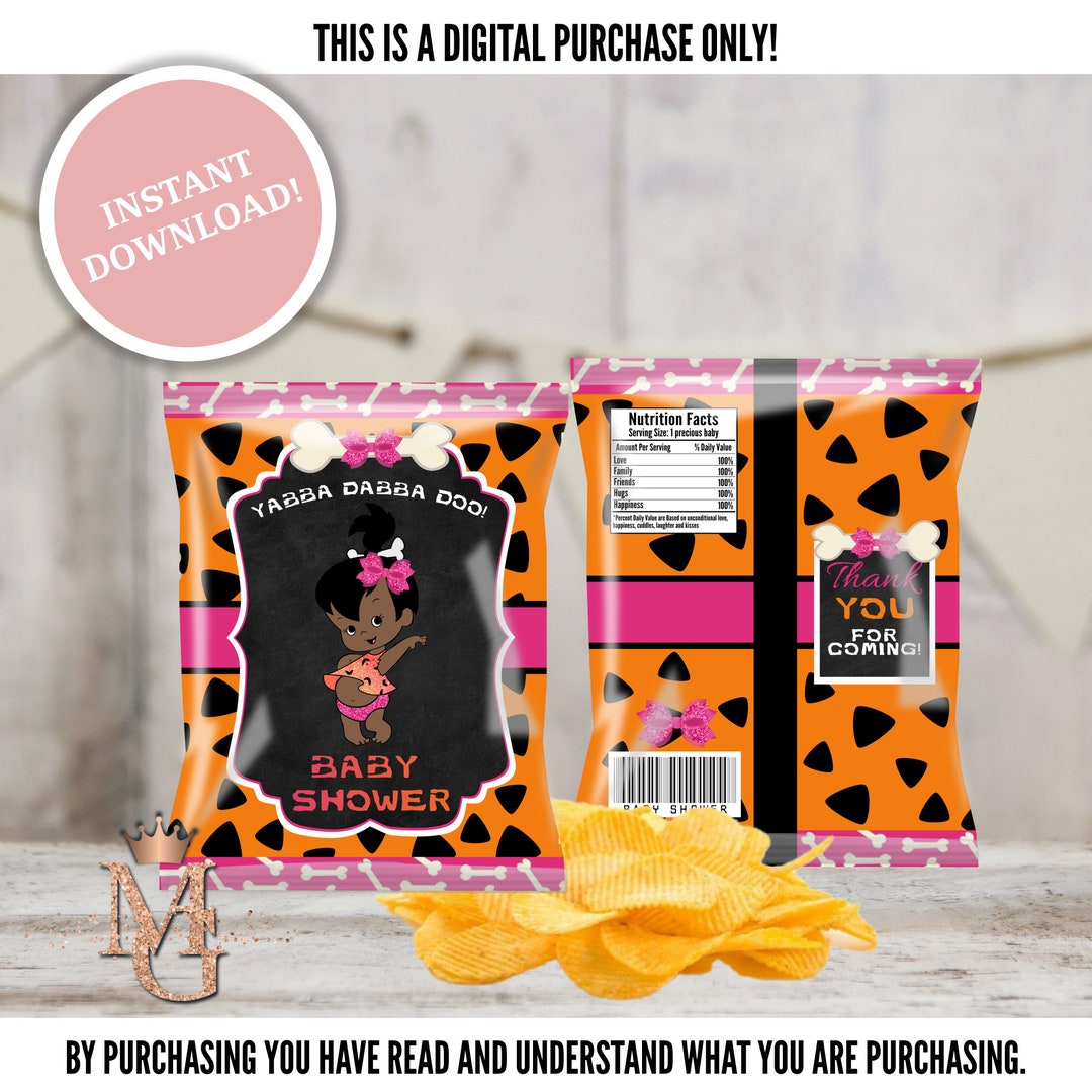 Pebble Baby Shower! Baby Shower Chip Bag! Printable Chip Bag Template ...