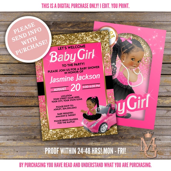 Ghetto Girl Baby Shower Invitations Girl Baby Shower Invitations