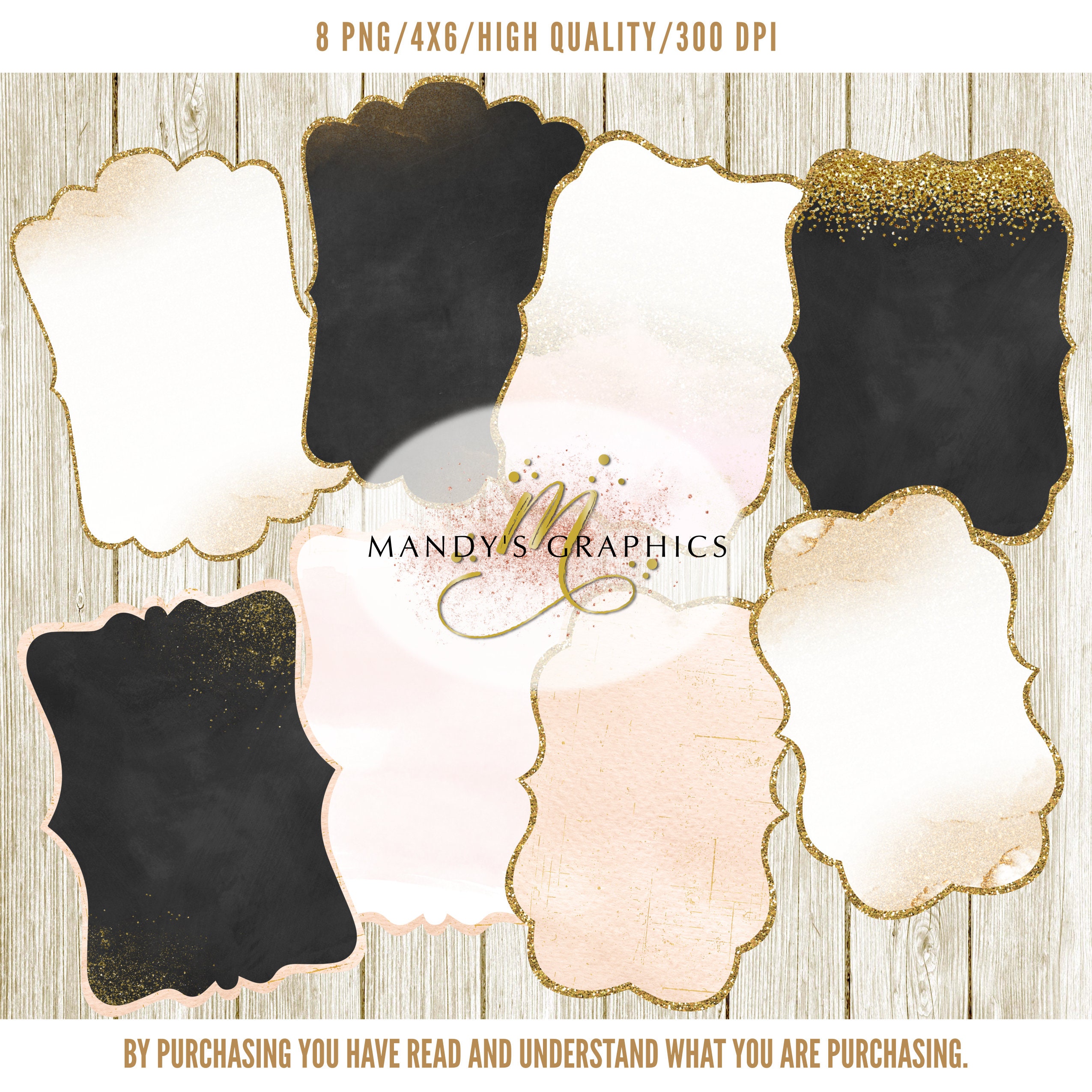 Fancy Frames Clipart Set 8 PNG Images Invitation Design | Etsy