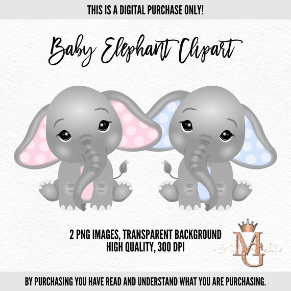 Blue Baby Elephant Clipart
