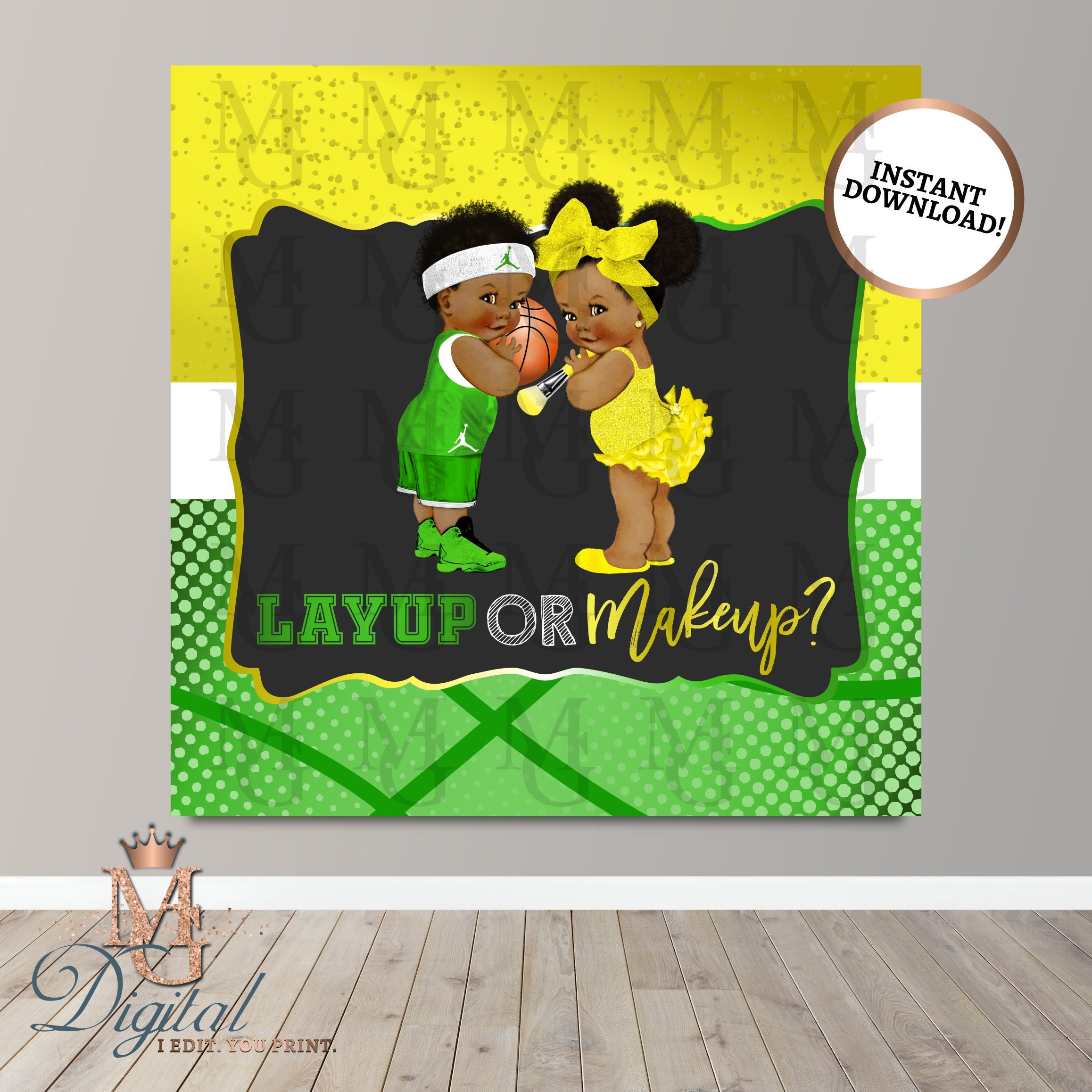 Lime Green and Yellow Layup or Makeup Gender Reveal - Etsy