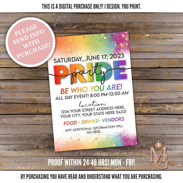 Pride Party Invitation - Etsy