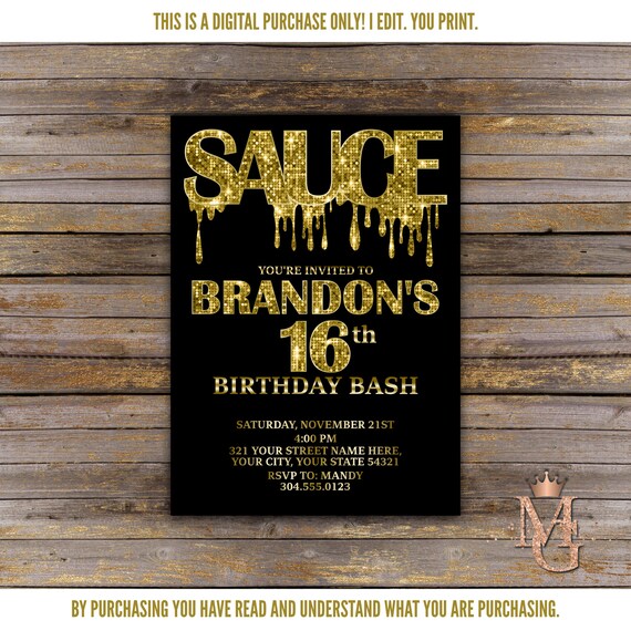 Invitación de cumpleaños de salsa Invitación de cumpleaños - Etsy España