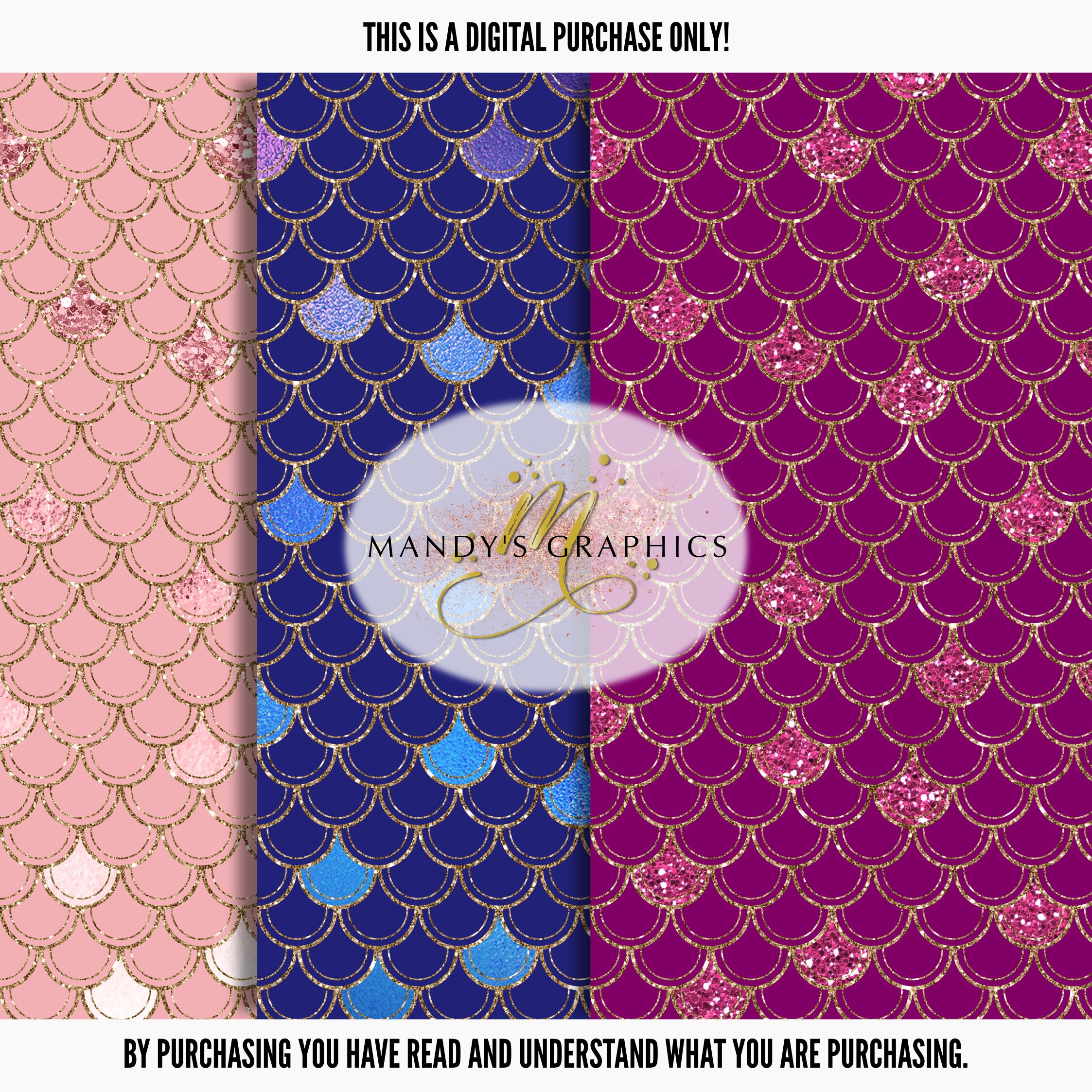 Mermaid Scale Digital Papers, Set of 10, 12x12 JPG - Etsy