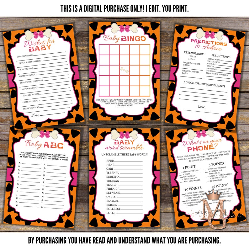 Pebbles Baby Shower Game Set: 8 Printable Games (digital Download) - Etsy