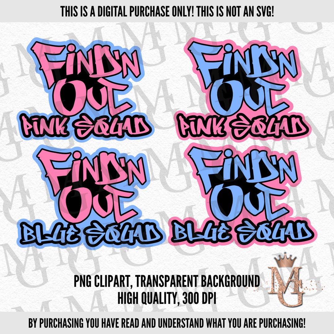 Find N Out Gender Reveal, Squad Logos, PNG Images! Personal Use Only ...