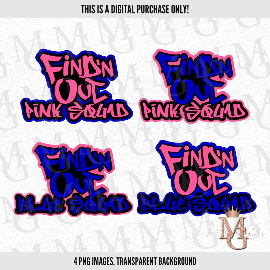 Find N Out Gender Reveal Squad Logos, Pink & Blue PNG Images (digital ...