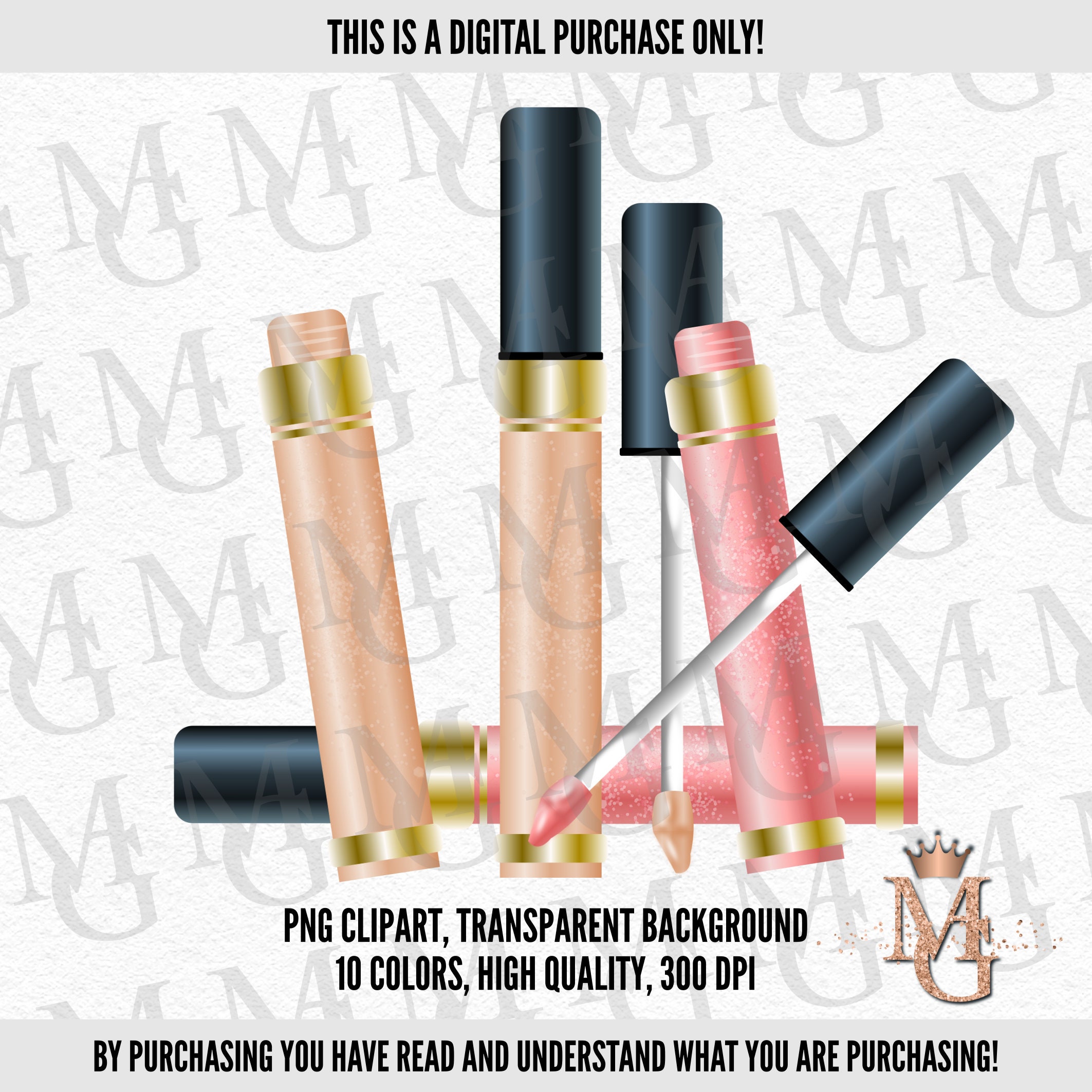 Lip Gloss Clipart Set 10 Colors Individual Elements Makeup - Etsy
