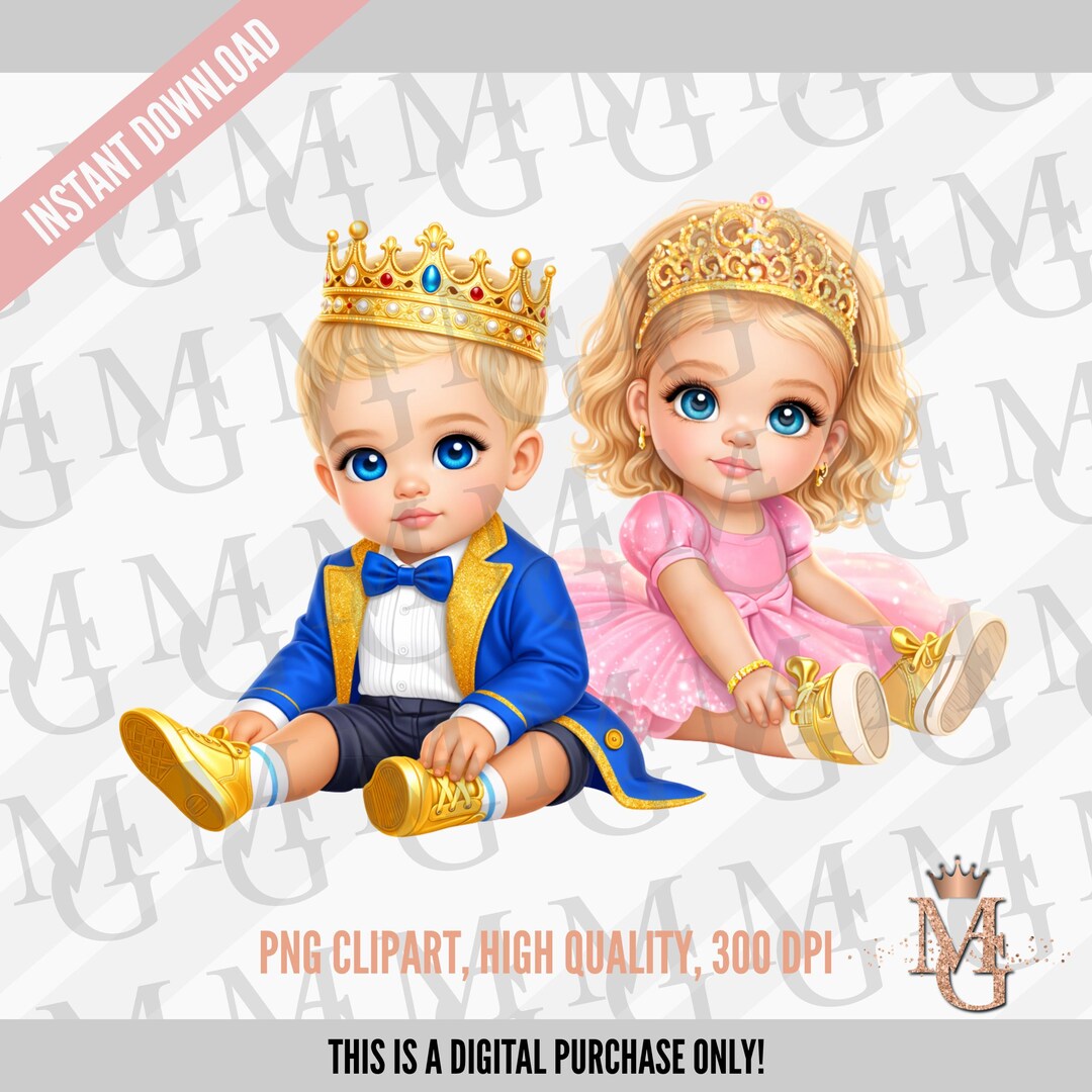 Baby Prince and Princess Clipart Set, Light (digital Download) - Etsy