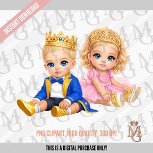 Baby Prince and Princess Clipart Set, Light (digital Download) - Etsy