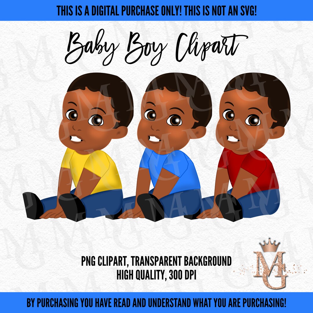 Cartoon Baby Clipart! Set of 3 Babies! Blue, Red, Yellow! Baby Boy ...