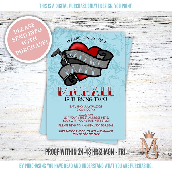 Tattoo Invitation - Etsy