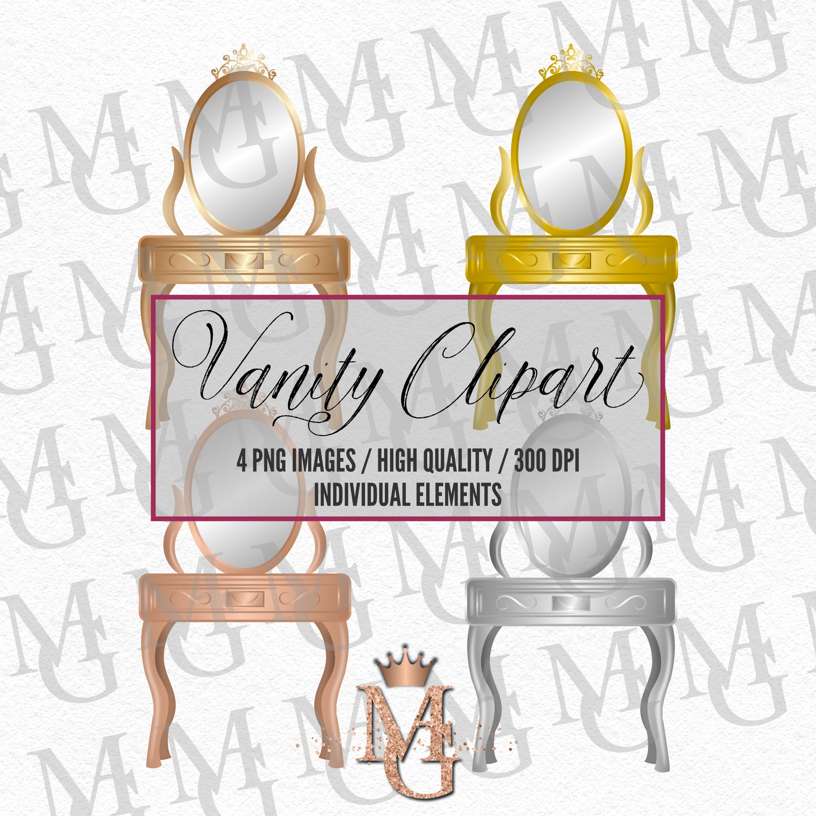 Vanity Clipart Set 4 PNG Images Makeup Vanity Beauty - Etsy