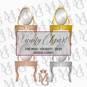 Vanity Clipart Set, 4 PNG Images, Makeup Vanity, Beauty Vanity! - Etsy