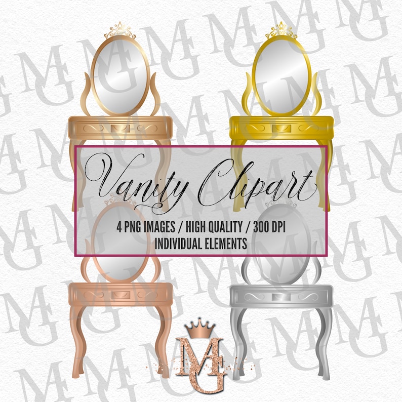 Vanity Clipart Set 4 PNG Images Makeup Vanity Beauty - Etsy