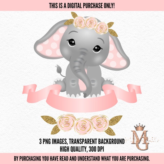 Baby Elephant Clipart Elephant Princess 3 PNG Images Baby - Etsy UK