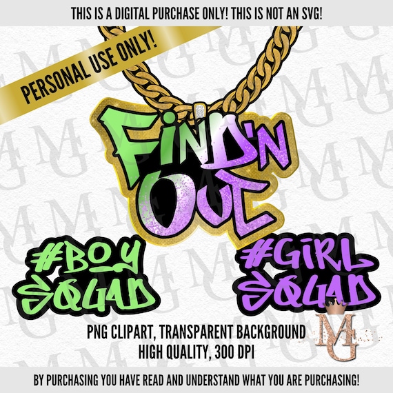 Find N Out Gender Reveal PNG Images Personal Use Only Squad - Etsy