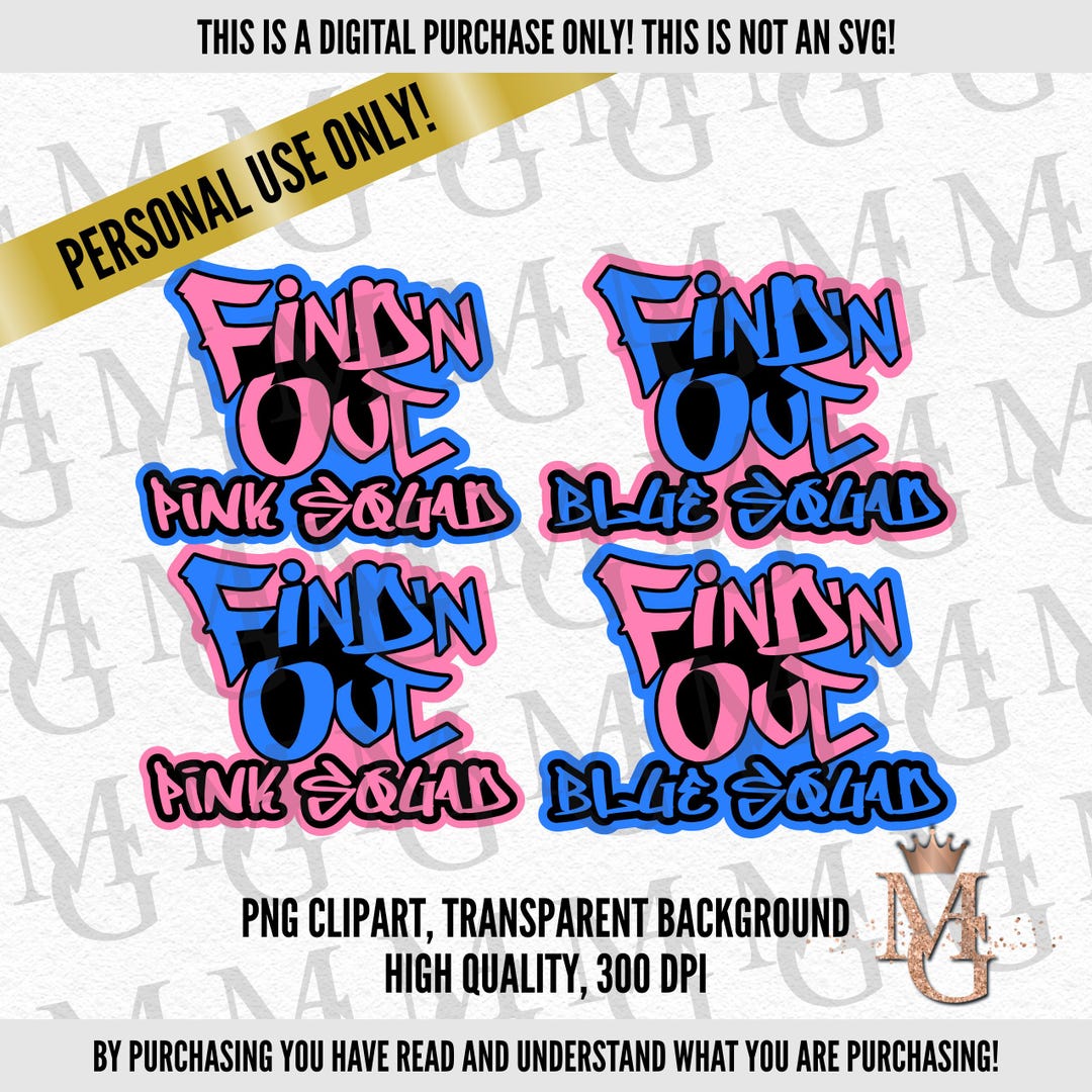 Find N Out Gender Reveal, Squad Logos, PNG Images! Personal Use Only ...