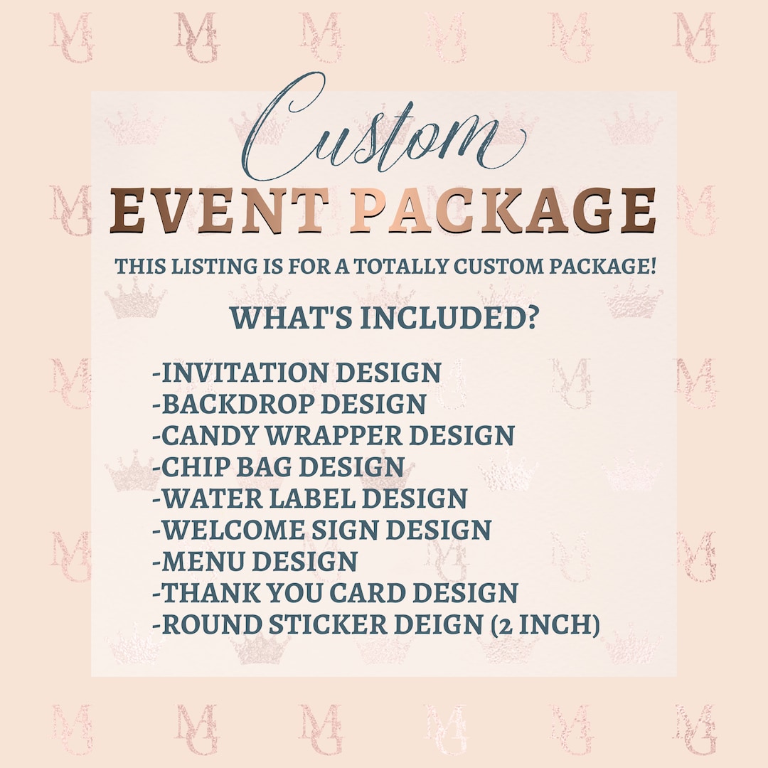 Custom Event Package! Complete Party Package! Package Design! - Etsy
