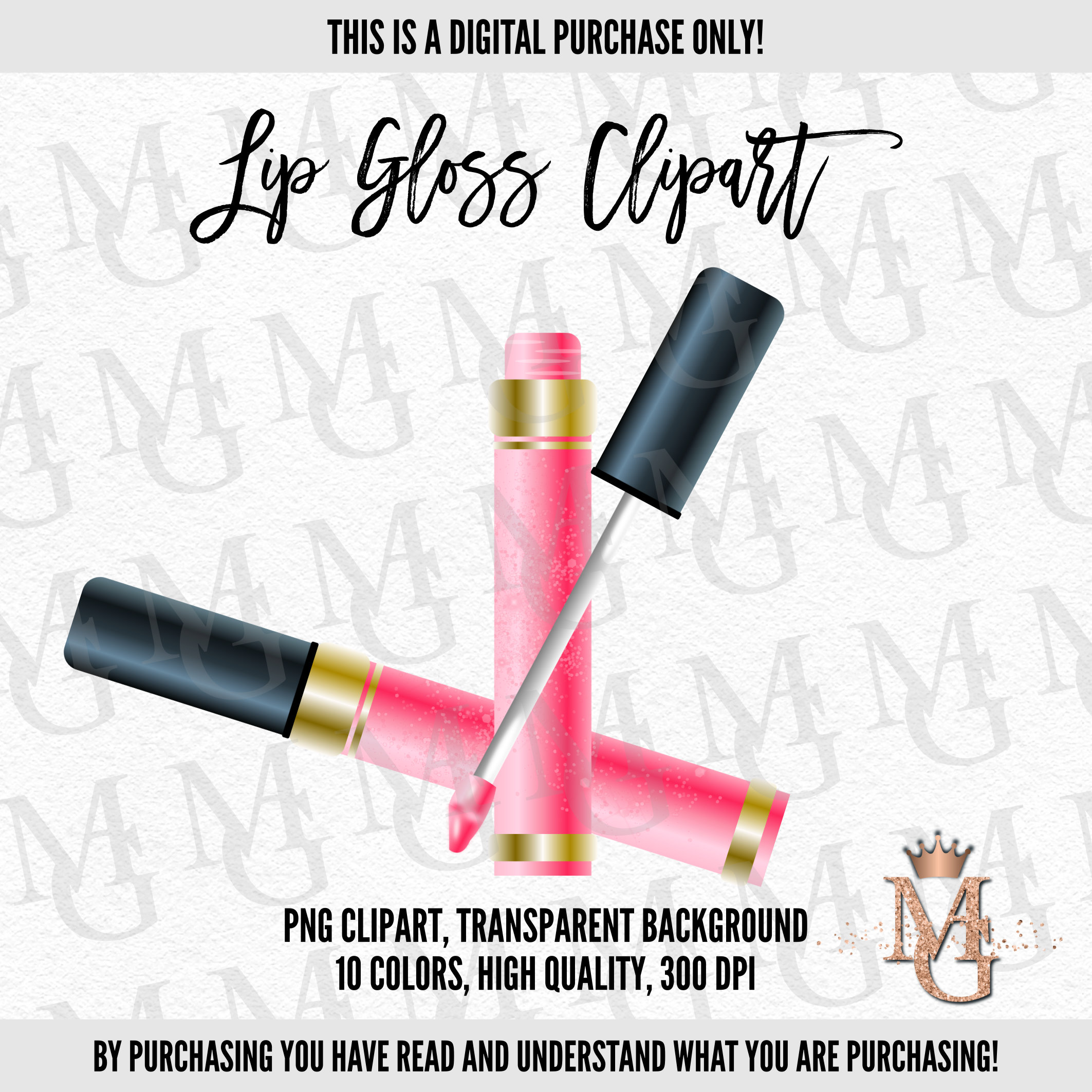 Lip Gloss Clipart Set 10 Colors Individual Elements Makeup - Etsy