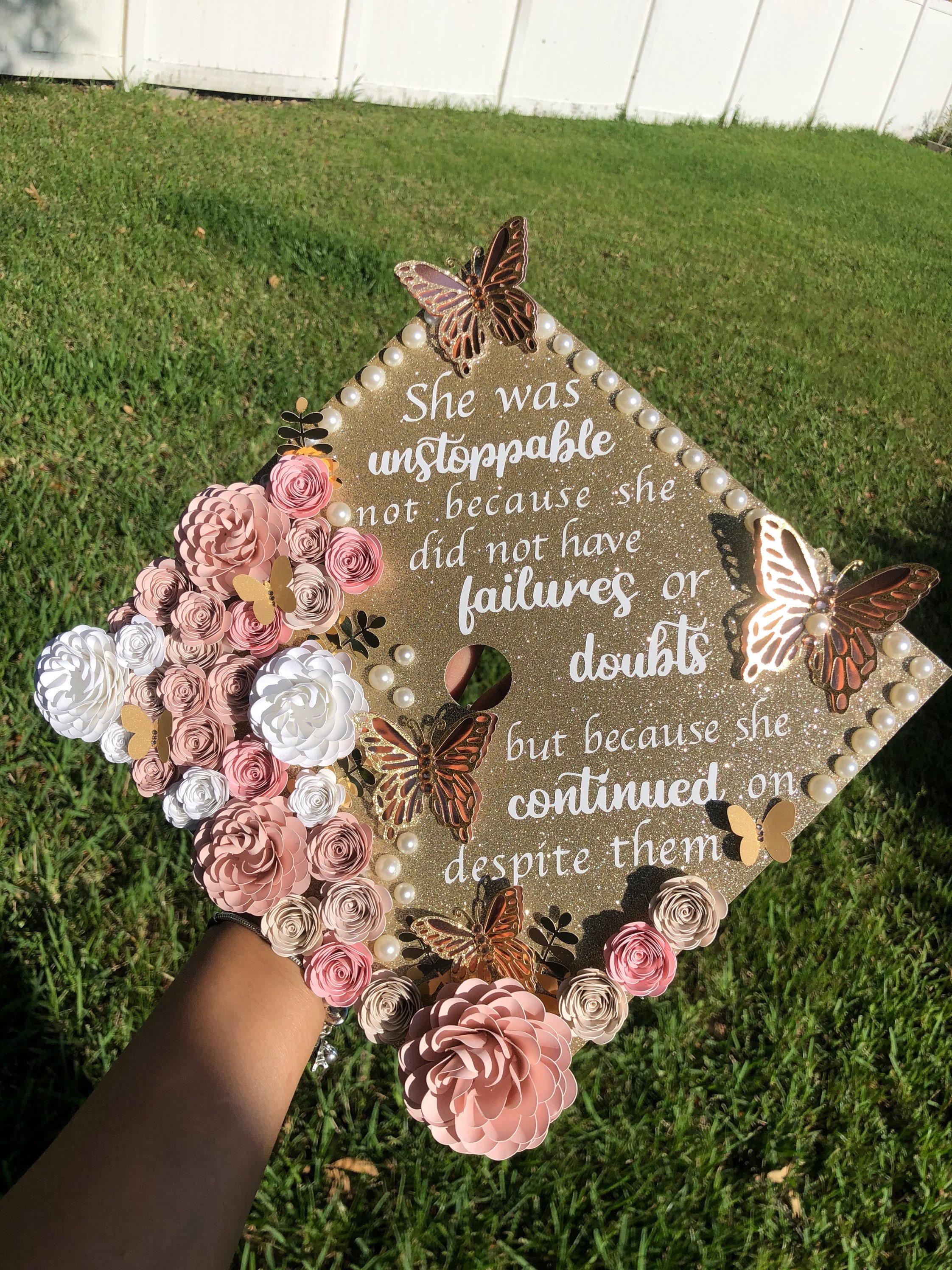Graduation Cap Decorations | Graduation | Cap | Paper Flowers and ...