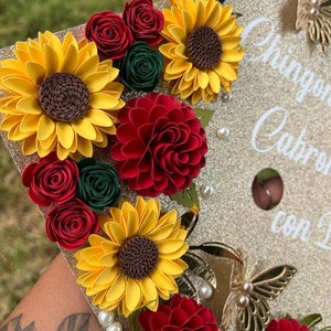 Graduation Cap Topper Graduation Cap Paper Flowers and - Etsy