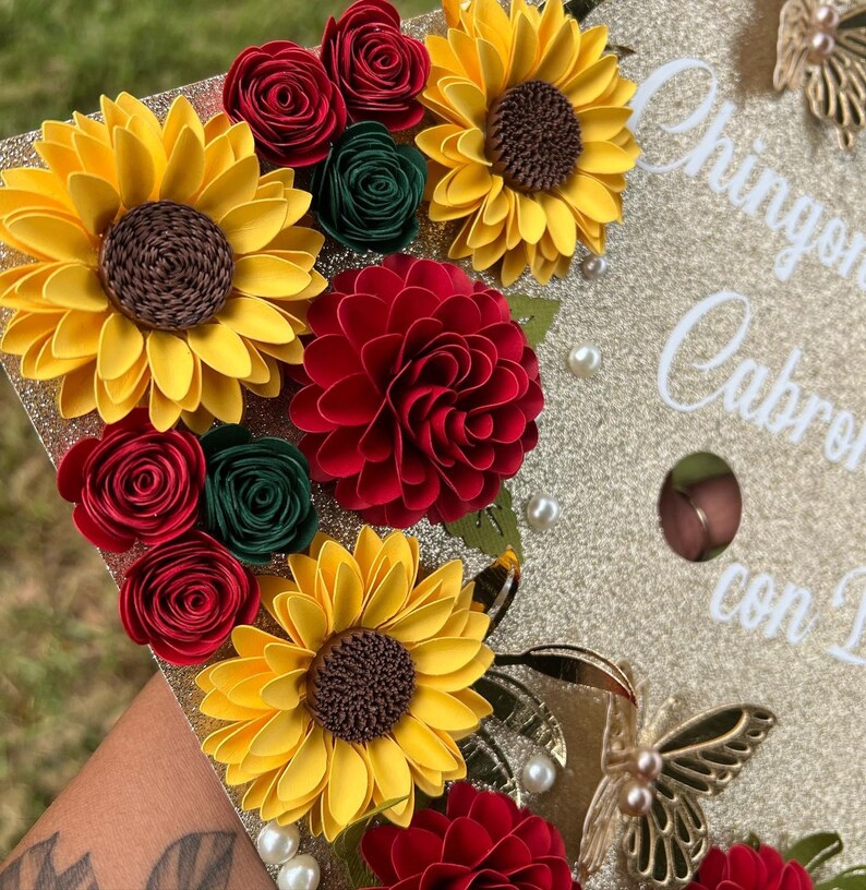 Graduation Cap Topper Graduation Cap Paper Flowers and - Etsy
