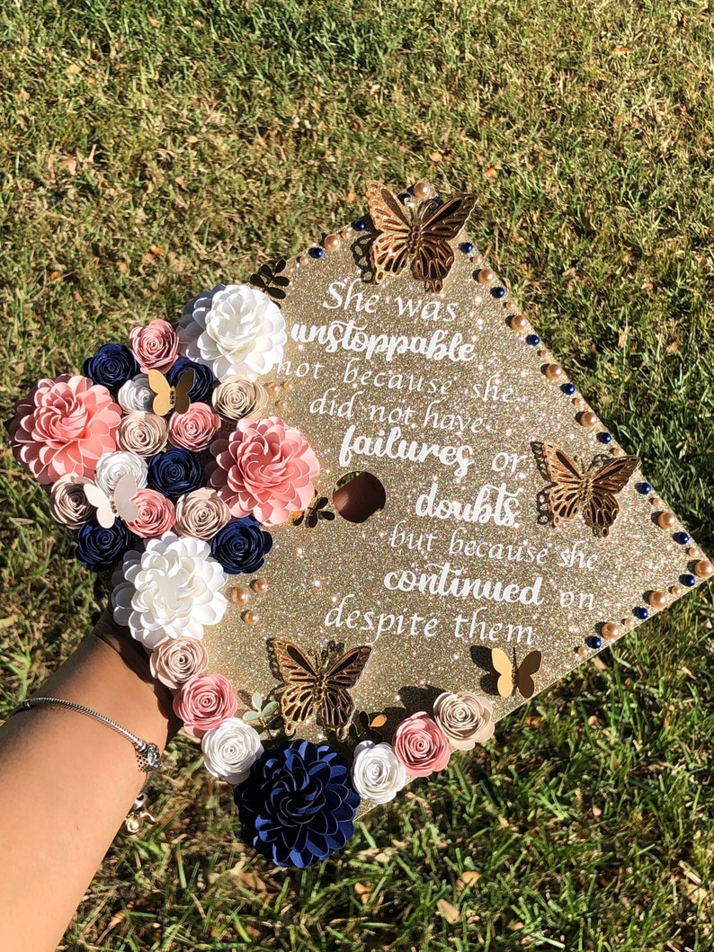 Graduation Cap Topper Graduation Cap Paper Flowers and - Etsy Canada