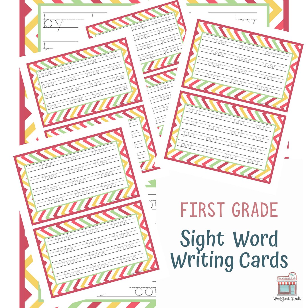 First Grade Sight Words Writing Cards - Etsy