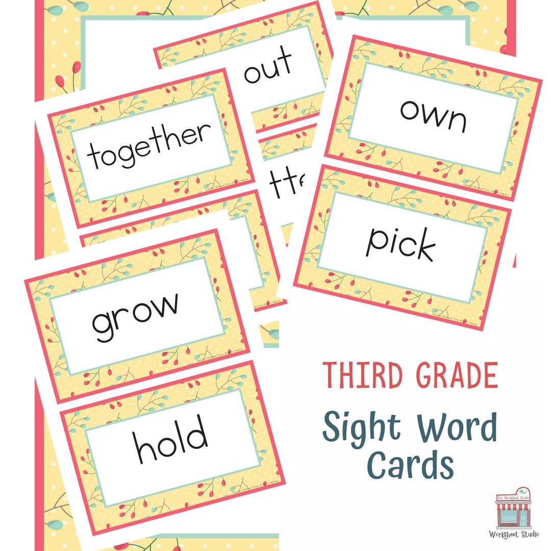 Third Grade Sight Word Flashcards - Etsy