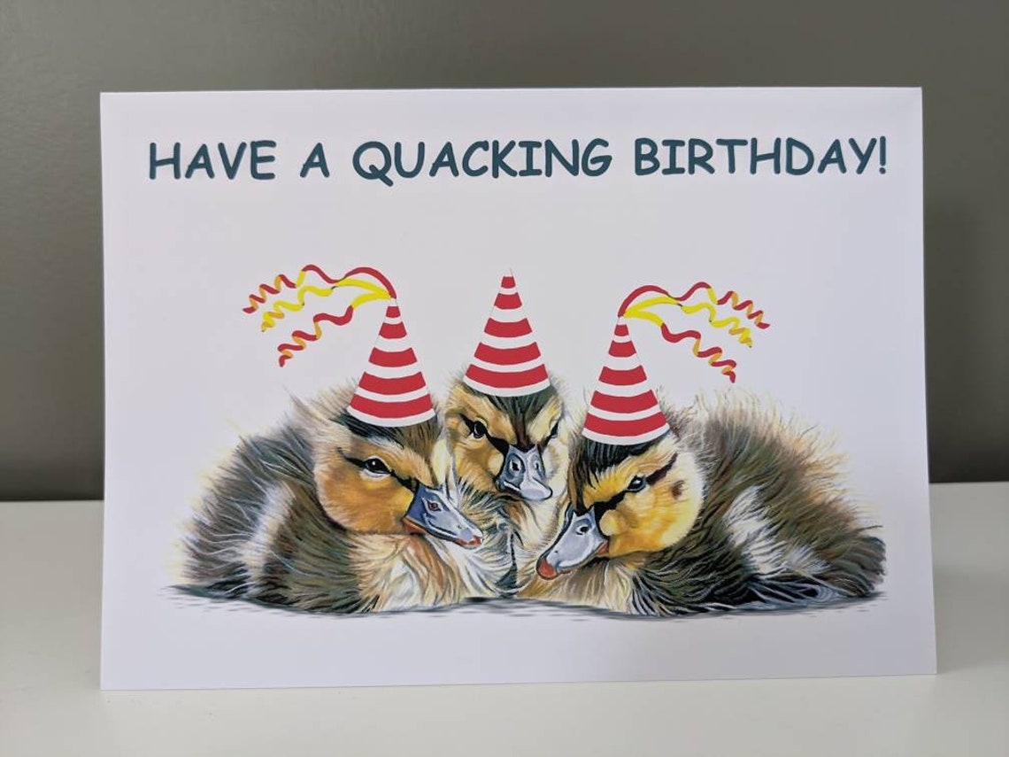 Duck Birthday Card Duckling Birthday Card Quacking | Etsy