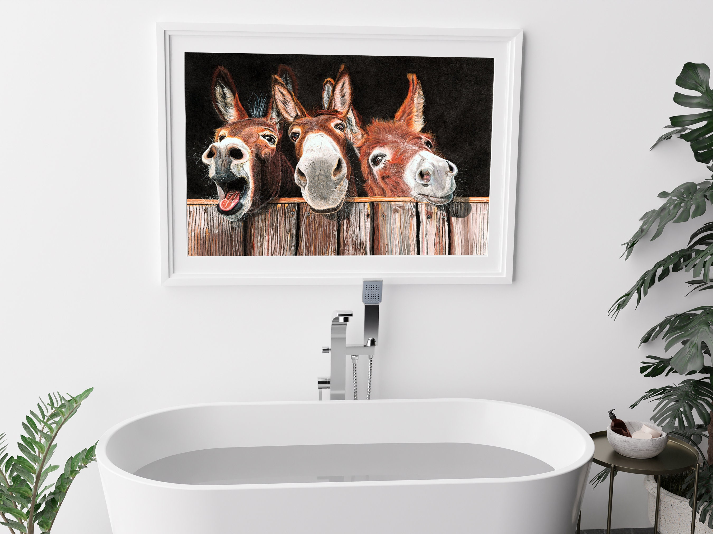 The 3 Musketeers Donkey Art Print Donkey Art Fun Donkey Wall Art Cheeky ...