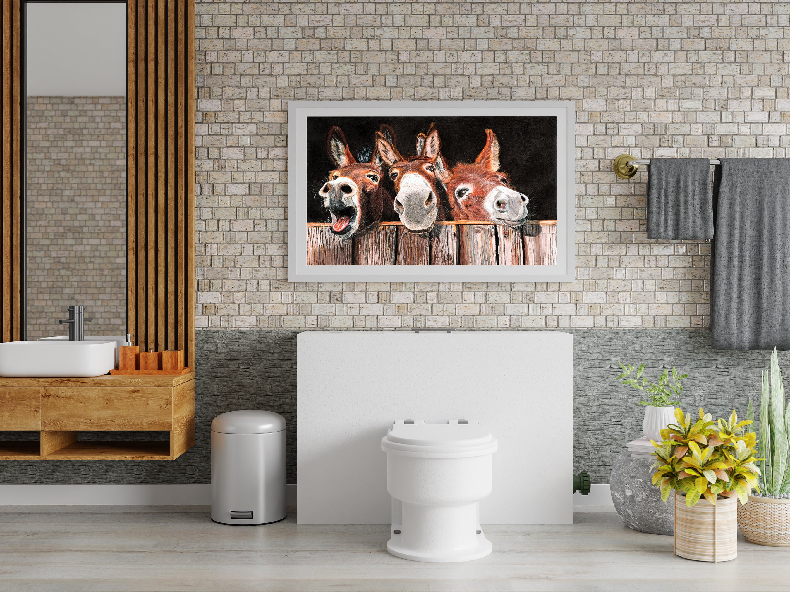 The 3 Musketeers Donkey Art Print Donkey Art Fun Donkey Wall Art Cheeky ...