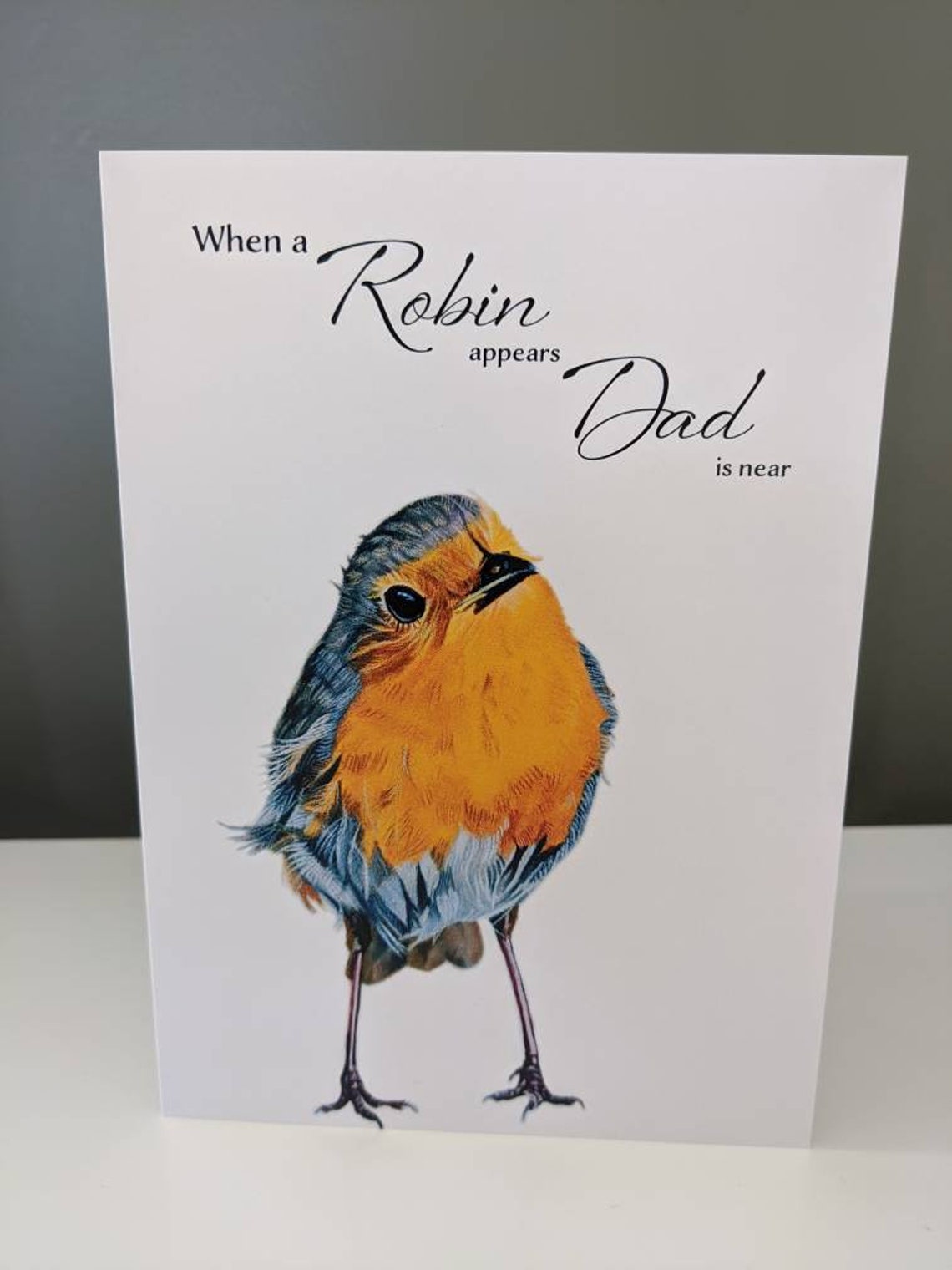 Dad Sympathy Card Robin Card When a Robin Appears Dad is | Etsy UK