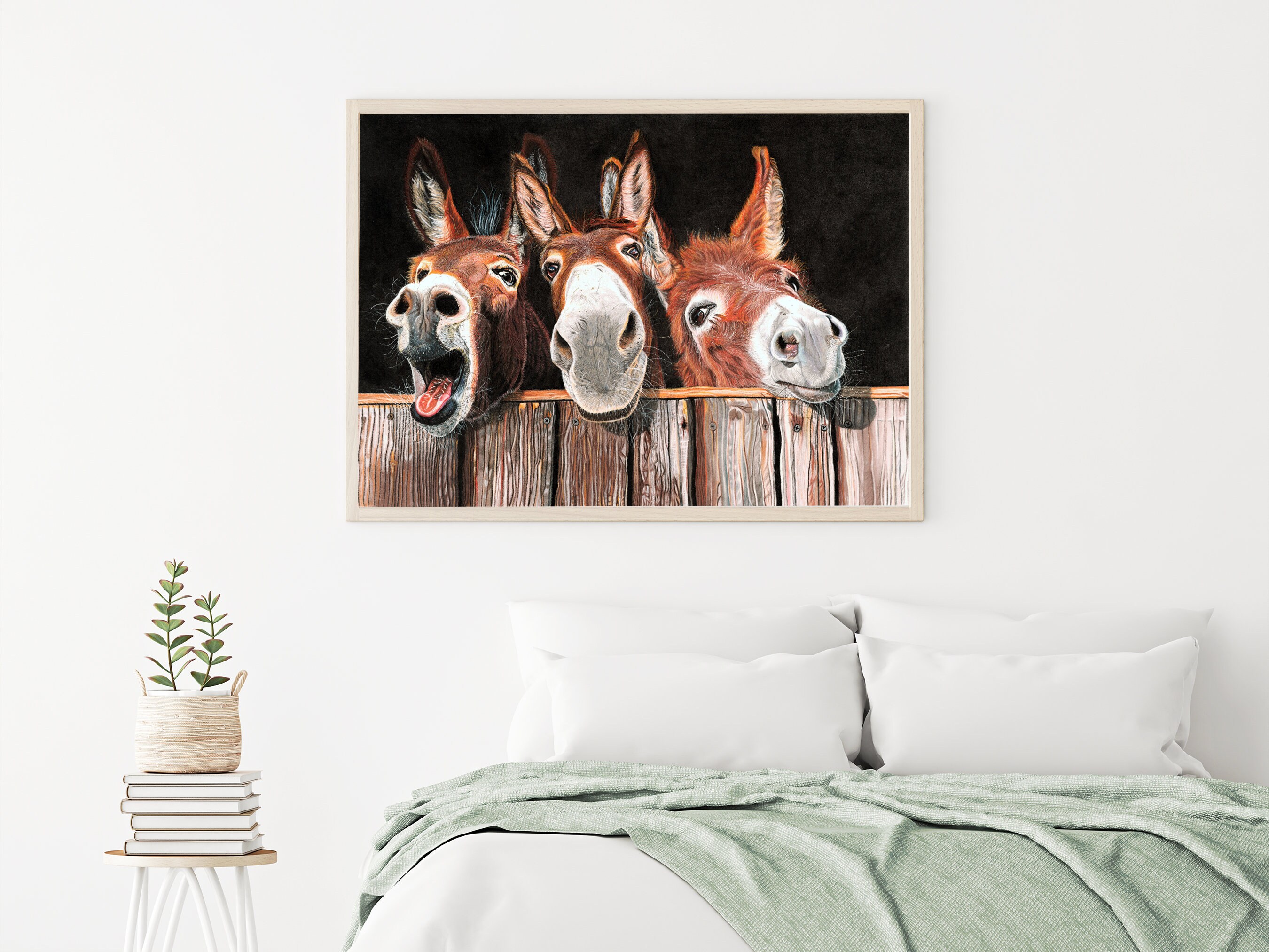 The 3 Musketeers Donkey Art Print Donkey Art Fun Donkey Wall Art Cheeky ...