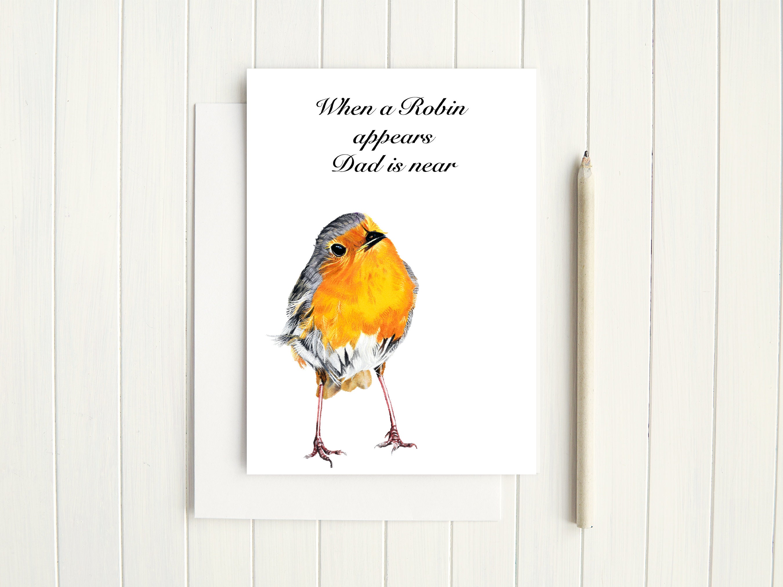 Dad Sympathy Card Robin Card When a Robin Appears Dad is - Etsy UK