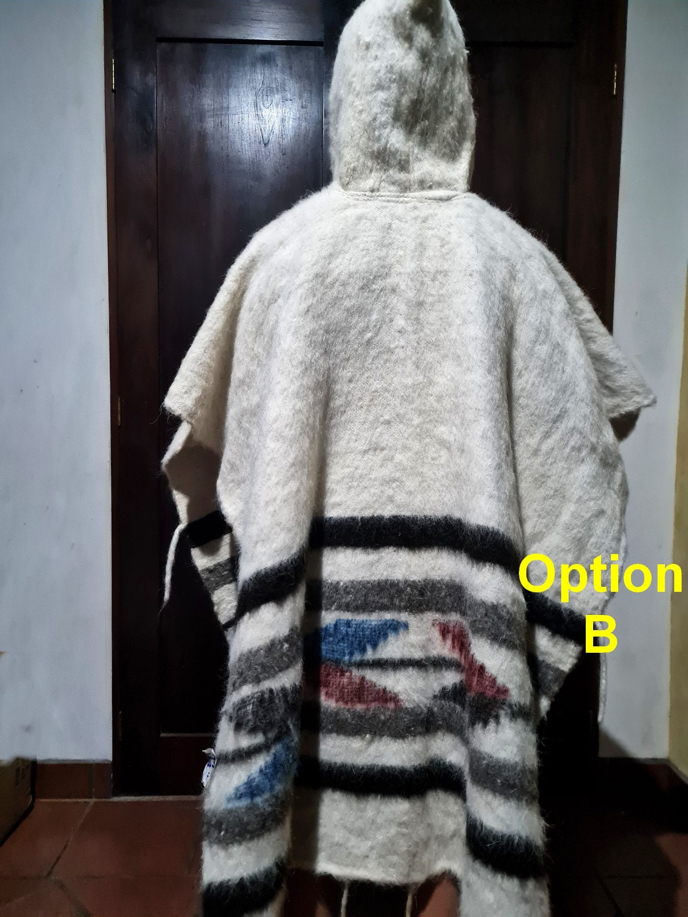Guatemalan Wool Poncho Hand Woven Sarape With Hood Heavy - Etsy