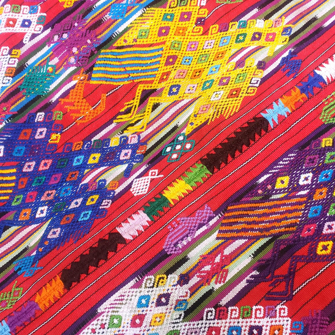 Vintage Guatemalan Red HORSES and EAGLES TSUTE Chichicastenango ...