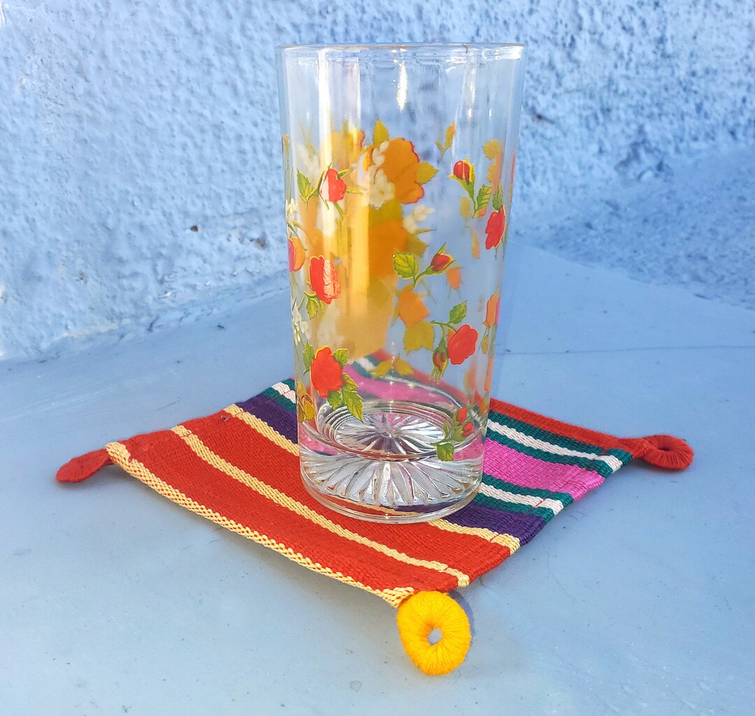 10x10 Cm COTTON Textile GUATEMALA COASTER Set Available in Multiple ...