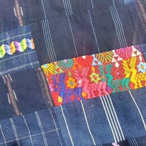 Guatemalan Indigo PATCHWORK QUILT Huipil Throw -wall Hanging Decor- - Etsy