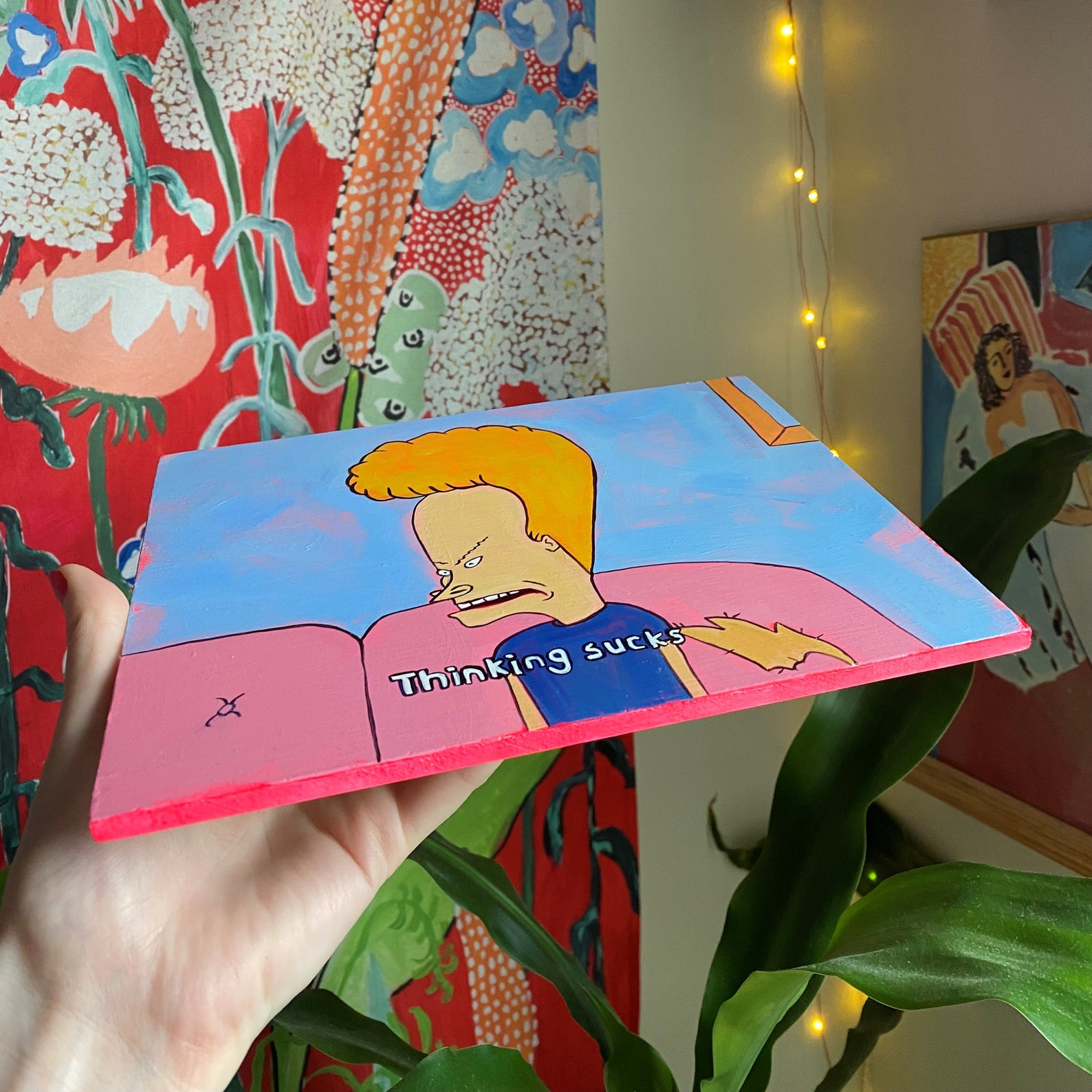 Thinking Sucks | Beavis & Butthead Painting | Mike Judge Inspired ...