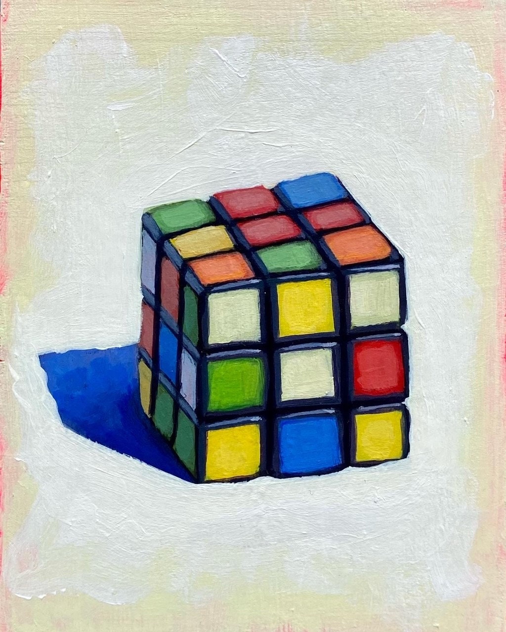 CUBE Original Art Rubik's Cube Painting Rubik's Cube Wall Art Game Room ...