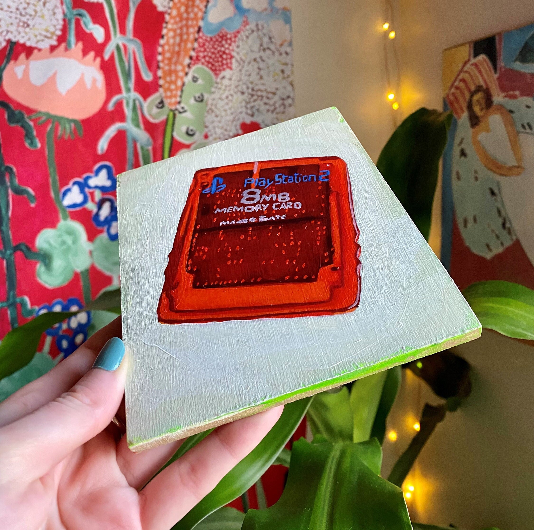 8MB of Memories PS2 Painting Vintage Gaming Art Video Game Painting PS2 ...