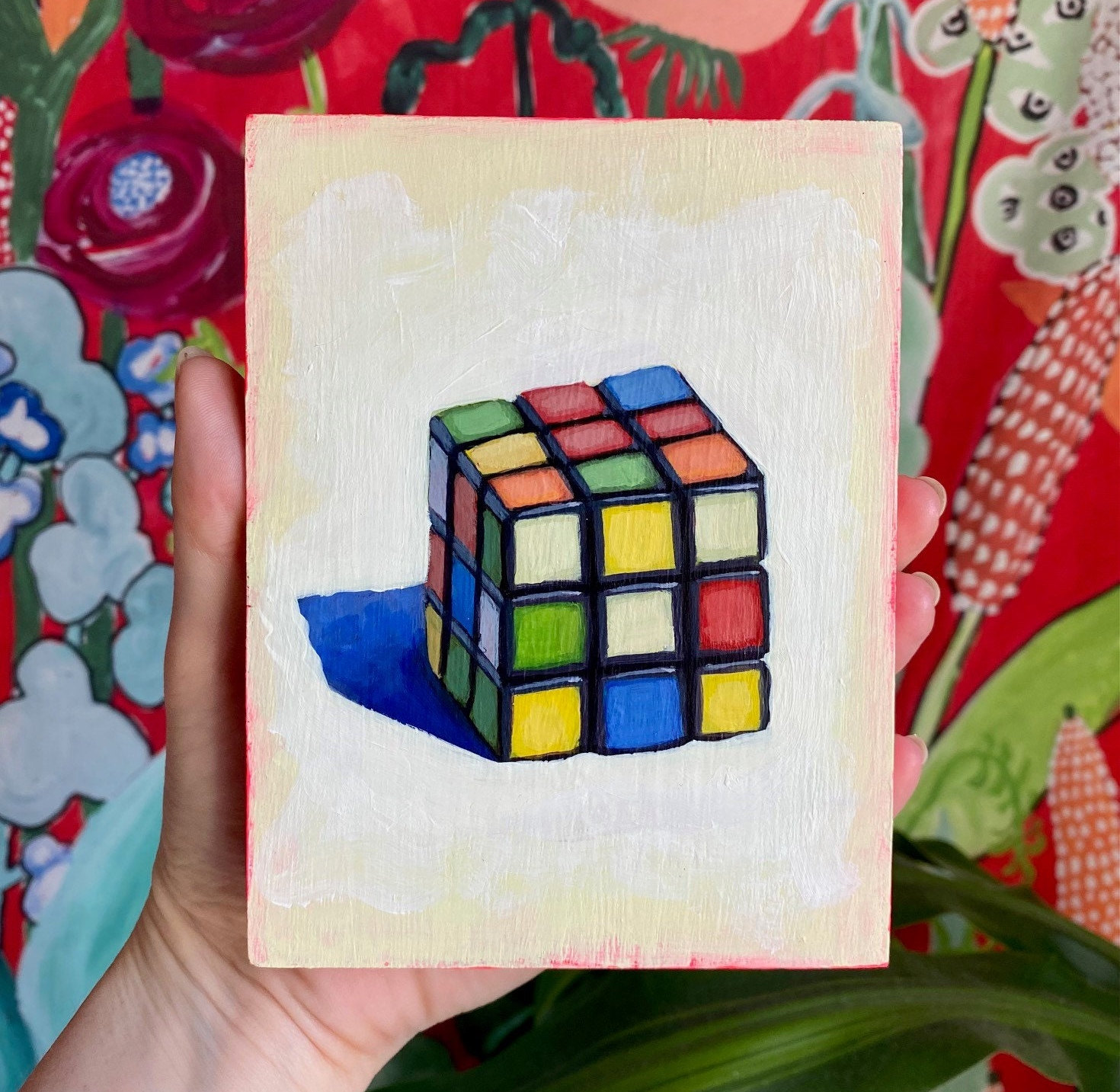 CUBE Original Art Rubik's Cube Painting Rubik's Cube Wall Art Game Room ...