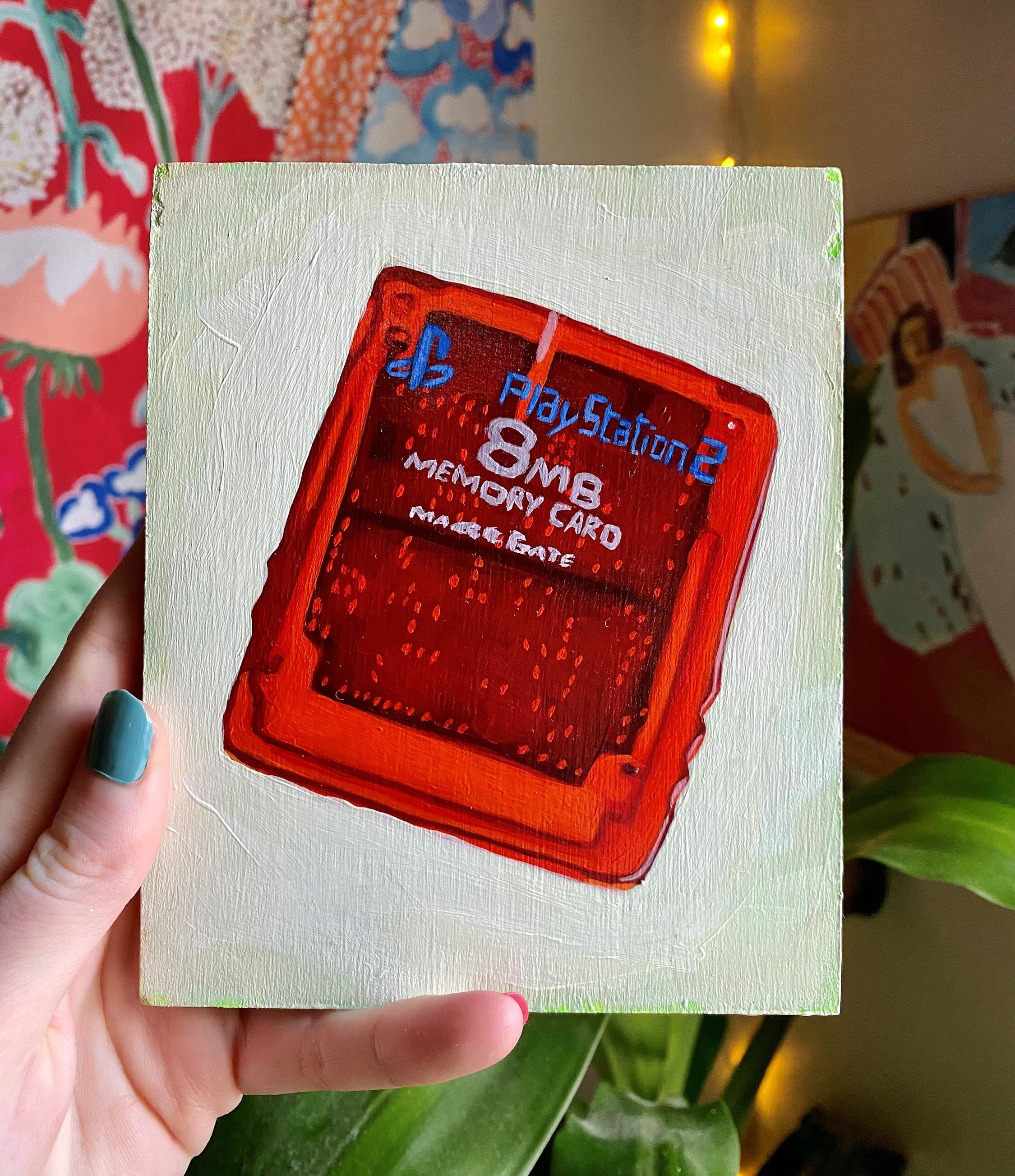 8MB of Memories PS2 Painting Vintage Gaming Art Video Game Painting PS2 ...