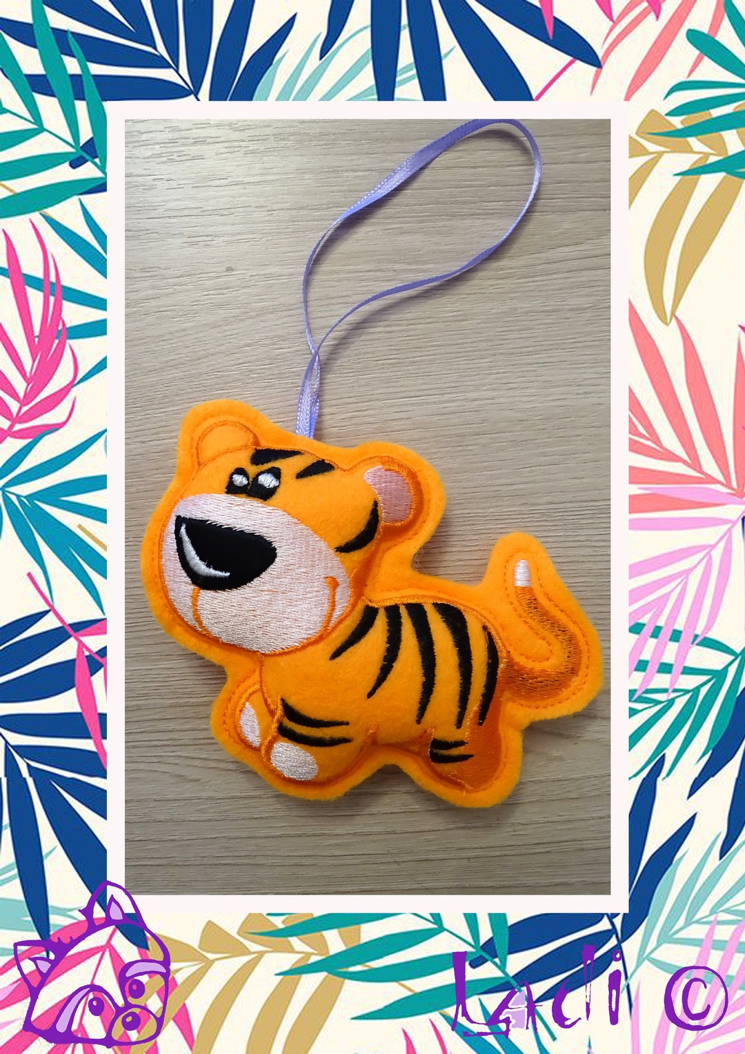 Machine Embroidery "tiger". A Toy of Felt. Diy Toy. Soft Toy, Children ...
