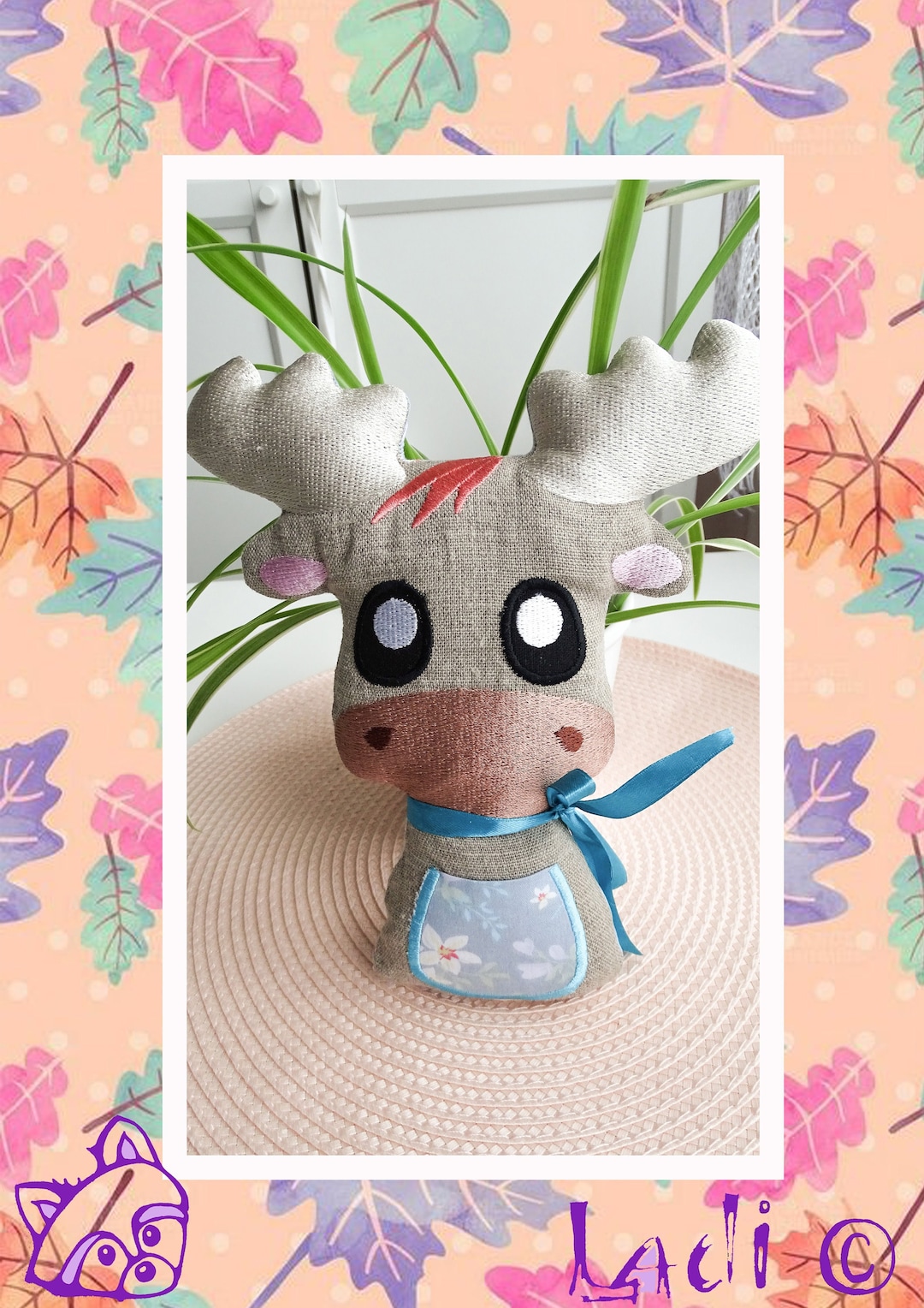 Applique Machine Embroidery Design Big Moose. Diy Toy. Soft Toy ...