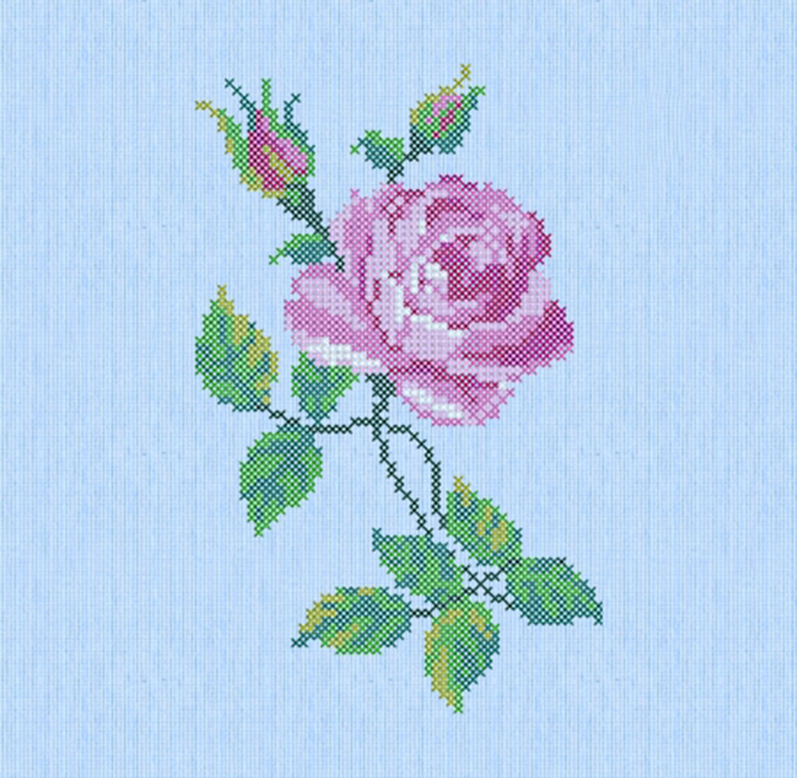 Cross Stitch Rose Machine Embroidery File Design .flower Embroidery ...