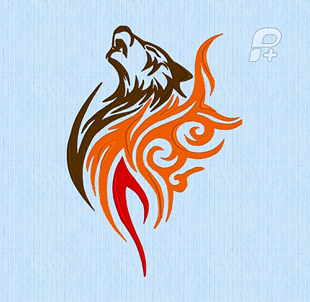 Machine Embroidery Design Wolf Fire.instant Download.youth Embroidery ...